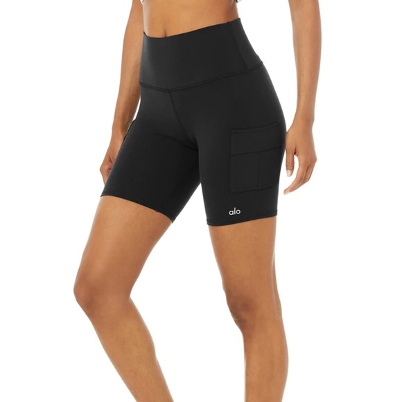 ALO Yoga | Shorts | Alo Yoga Womens High Waist Cargo Biker Shorts Black ...